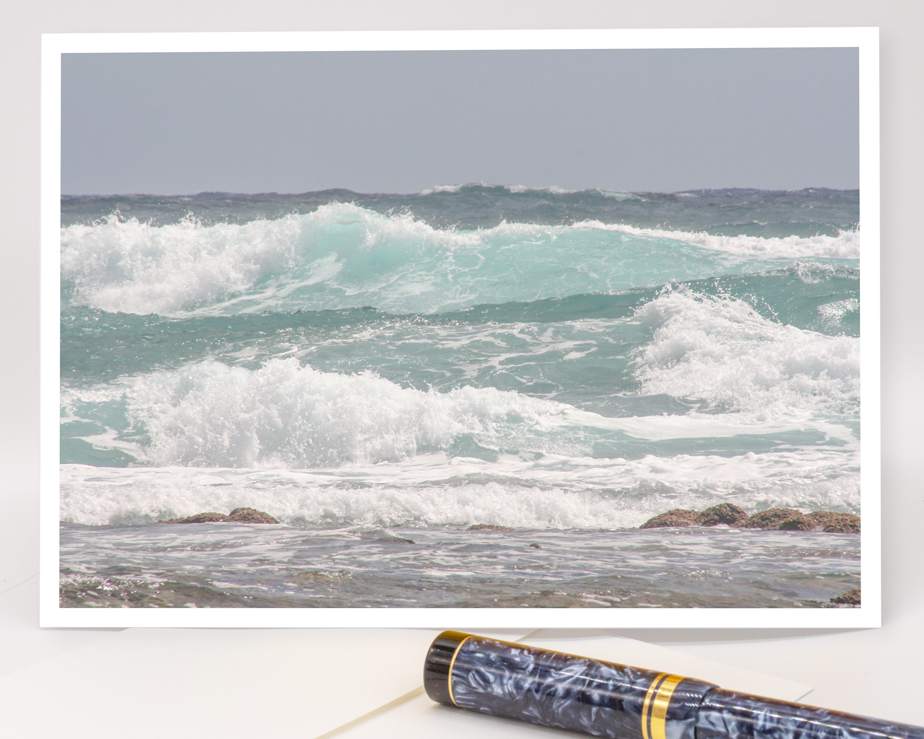 Waves Greeting Card, Ocean Greeting Card, Beach Scene Card, Card With ...