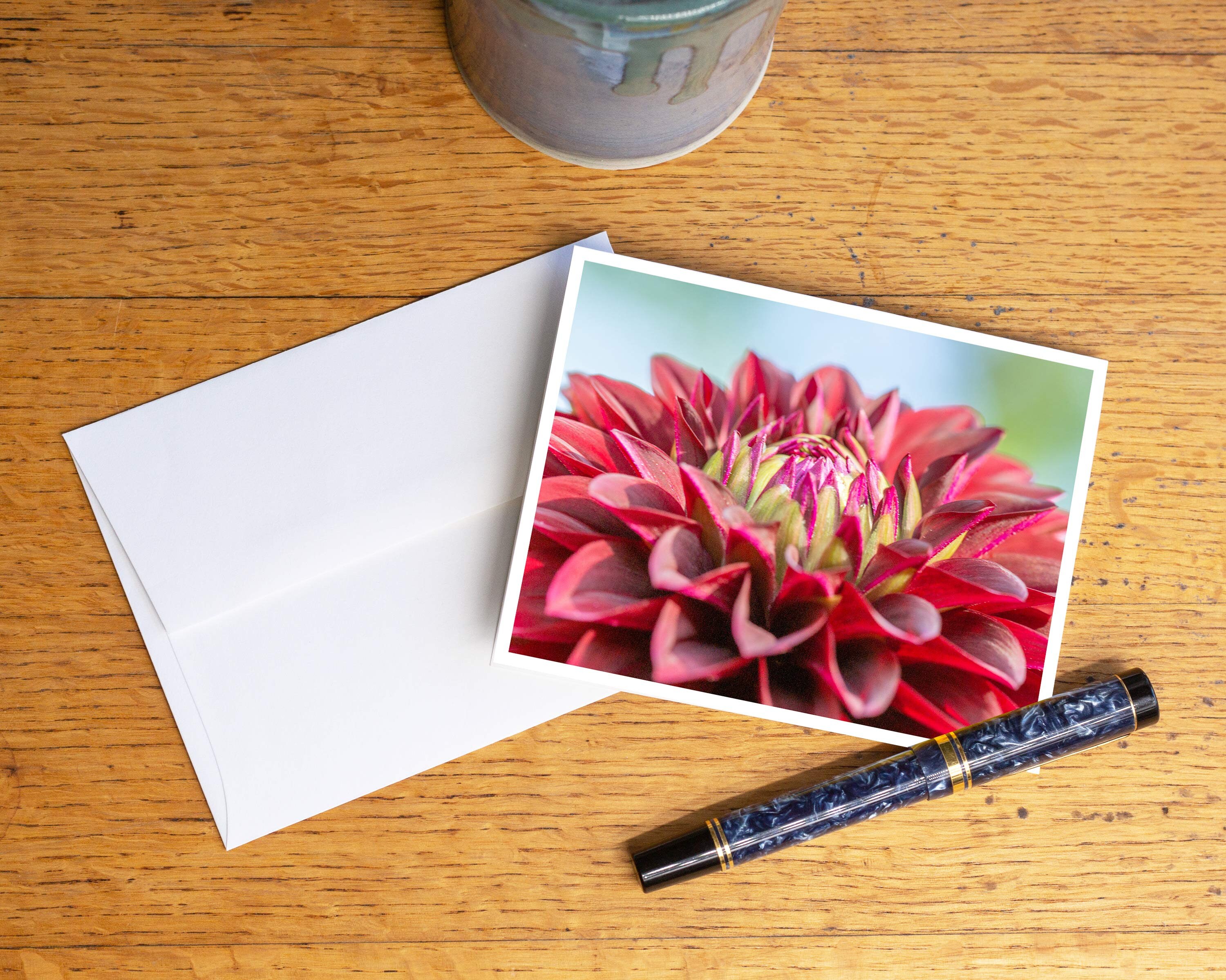 Dahlia Photo Note Cards set of 6, Dahlia Notecards, Flower Note Cards ...