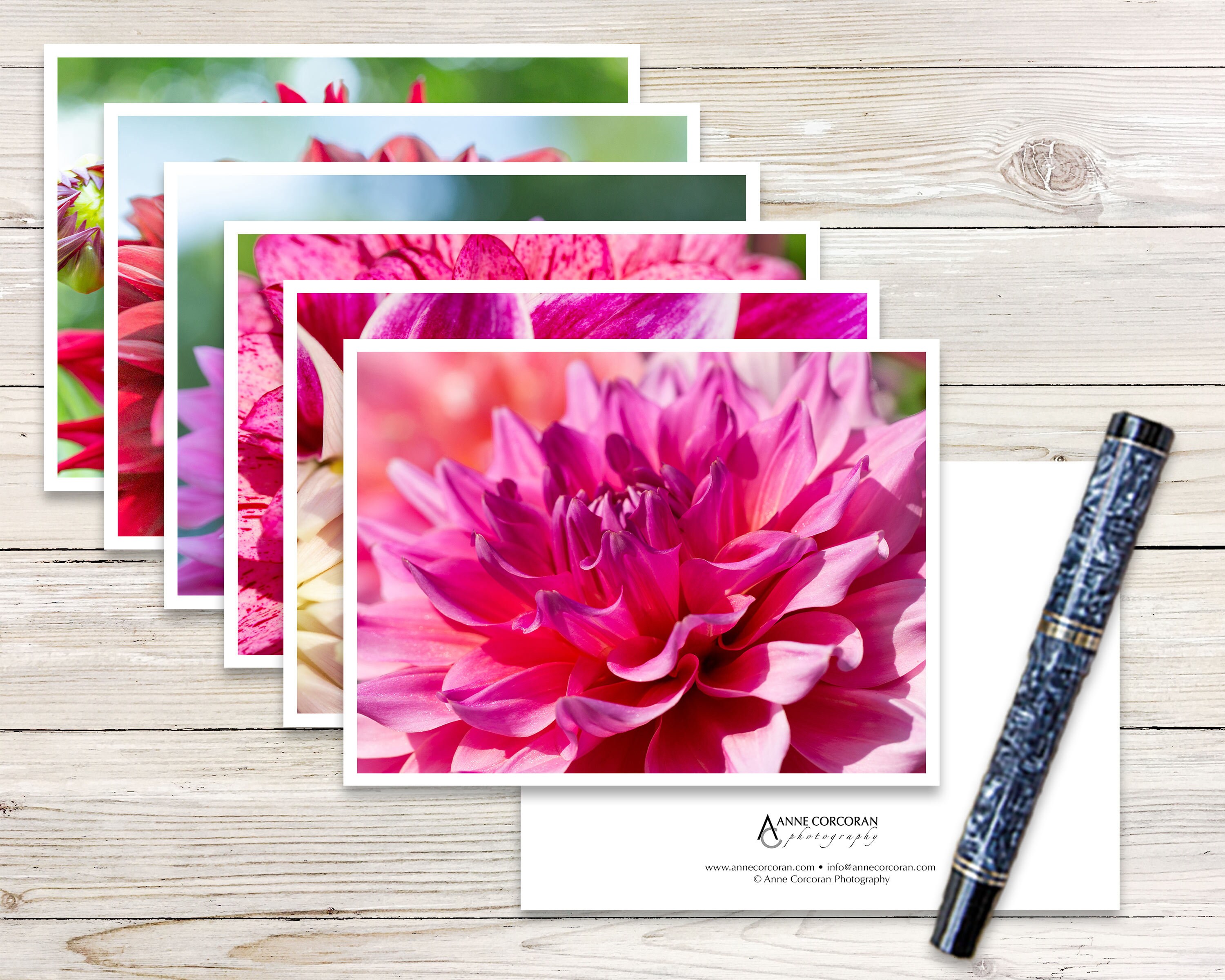 Dahlia Photo Note Cards set of 6 Dahlia Notecards Flower - Etsy