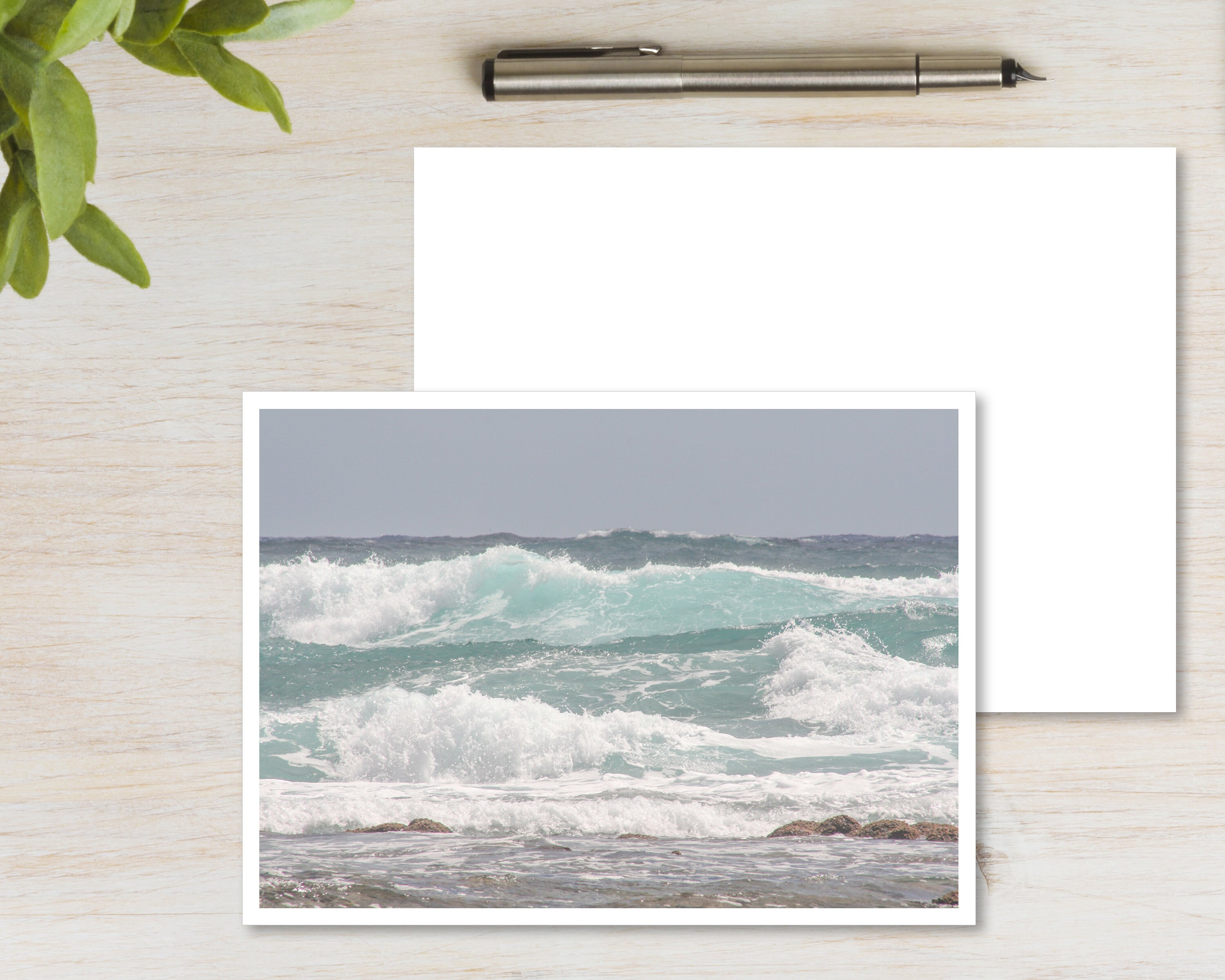 Waves Greeting Card, Ocean Greeting Card, Beach Scene Card, Card With ...