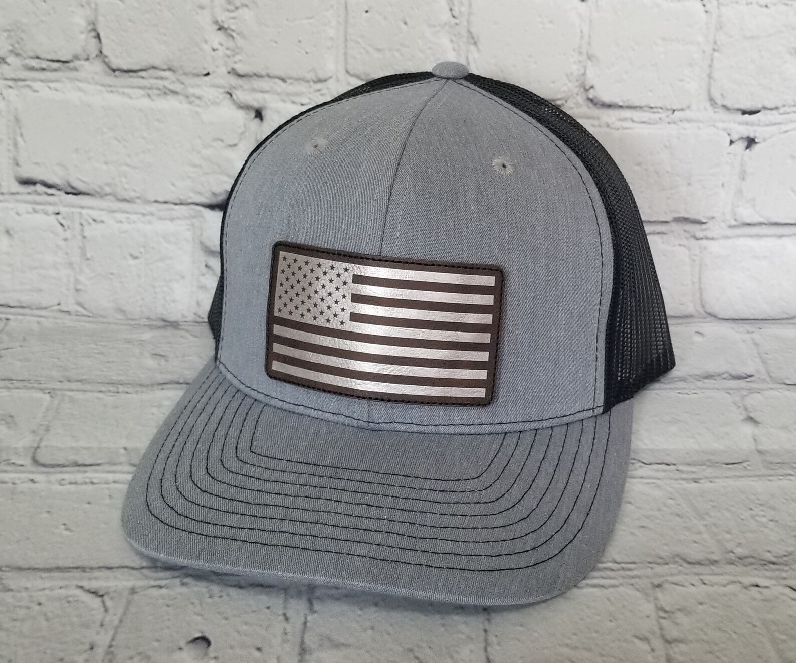 Leather Flag Patch Custom Hat - Etsy