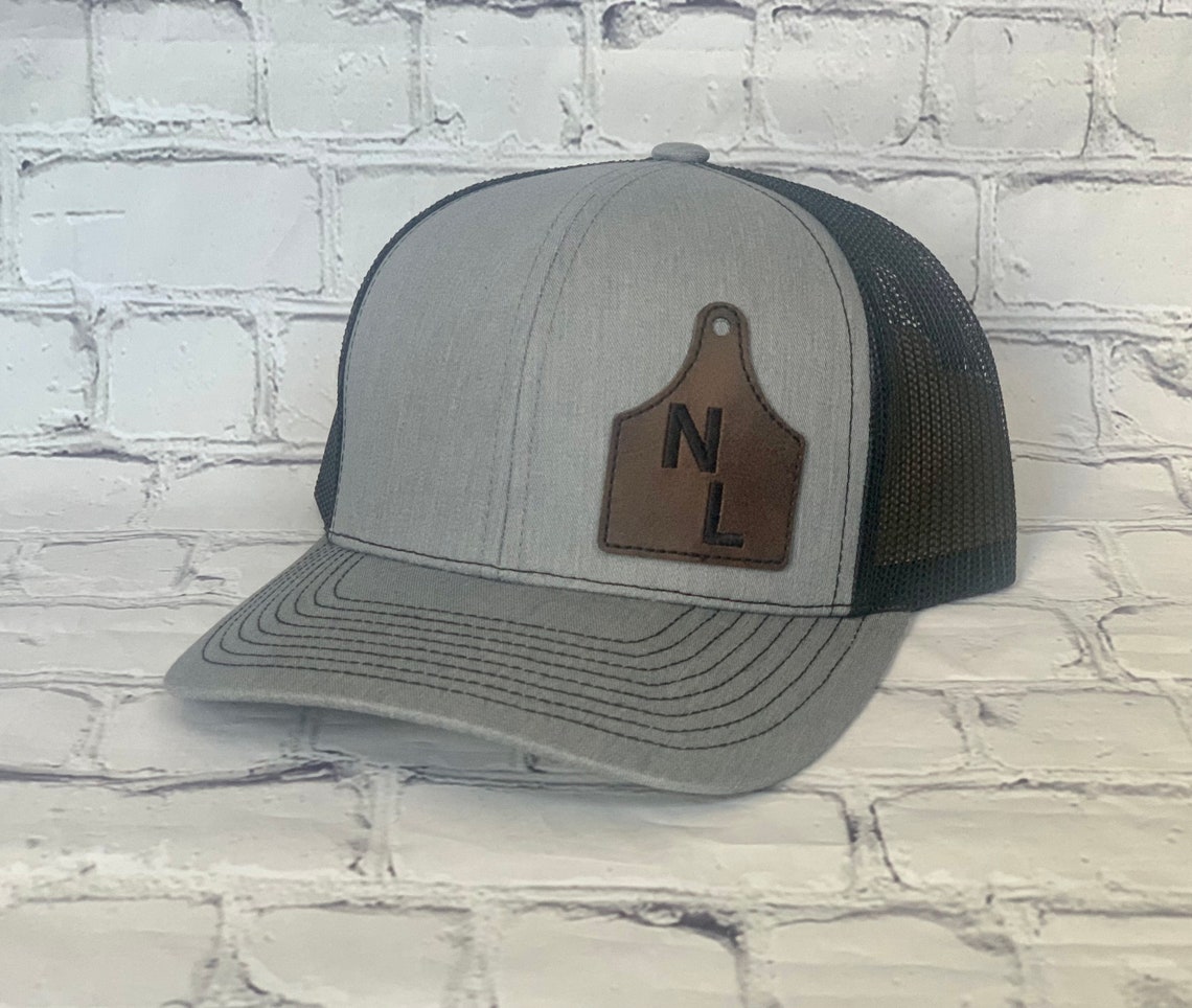 Personalized Leather Ear Tag Patch Custom Hat - Etsy