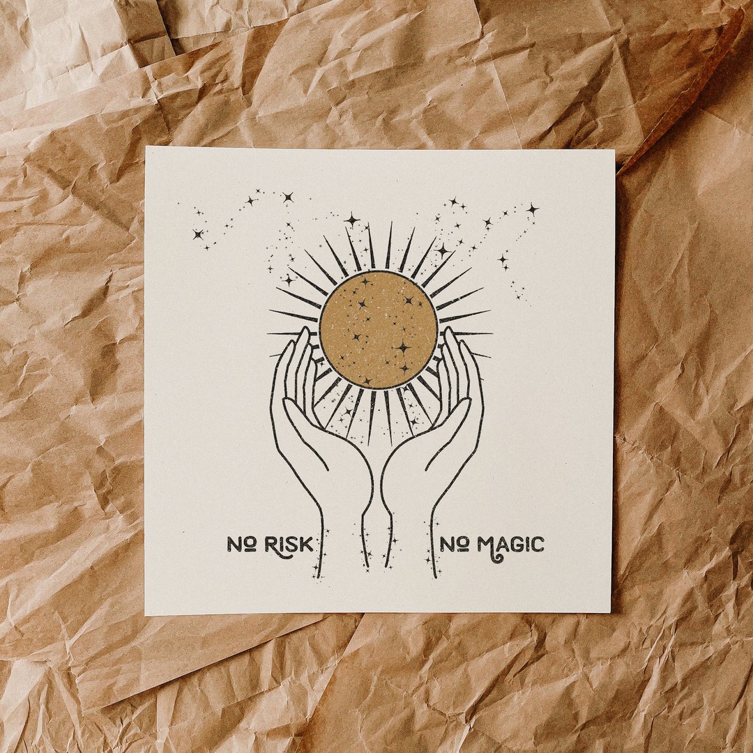 No Risk. No Magic. Art Print Vintage Inspired Art - Etsy