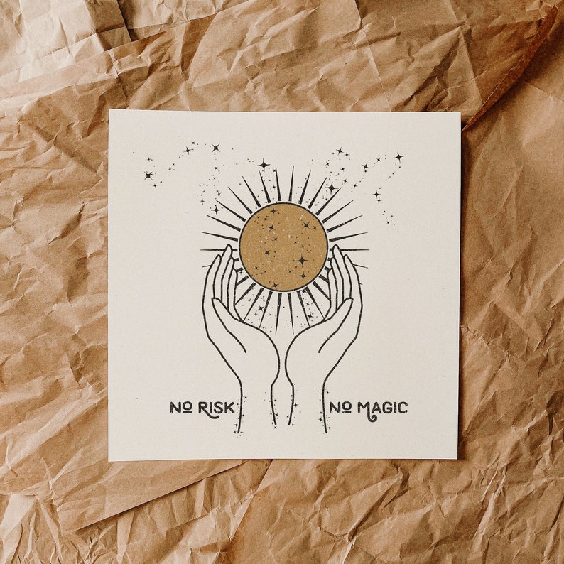 No Risk. No Magic. Art Print Vintage Inspired Art - Etsy