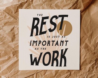Rest Art Print Vintage Inspired Art Inspirational Art | Etsy