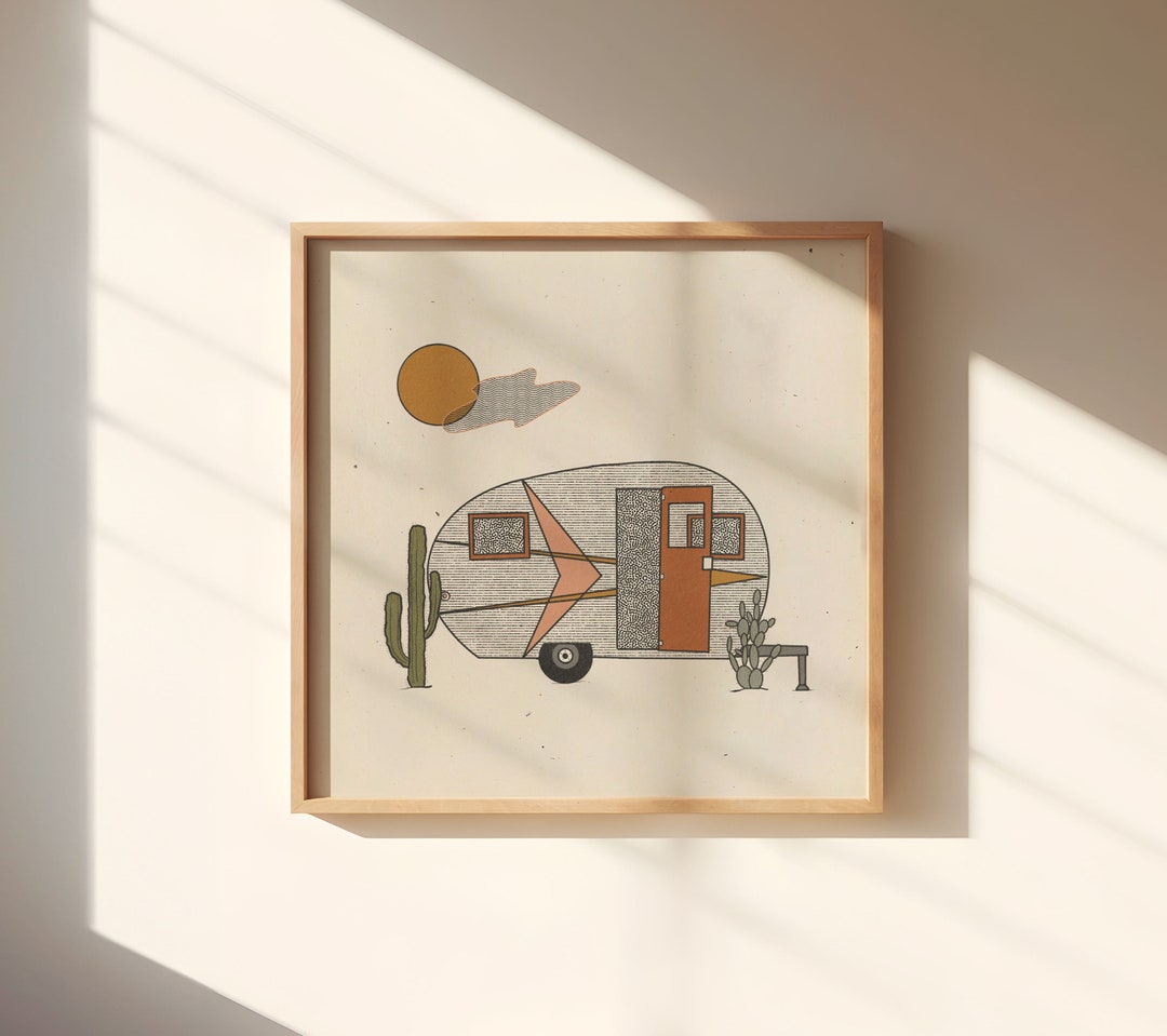 Happy Camper || Art Print || Vintage Inspired Art || Inspirational Art ...