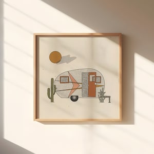 Happy Camper Art Print Vintage Inspired Art Inspirational Art Boho Art ...