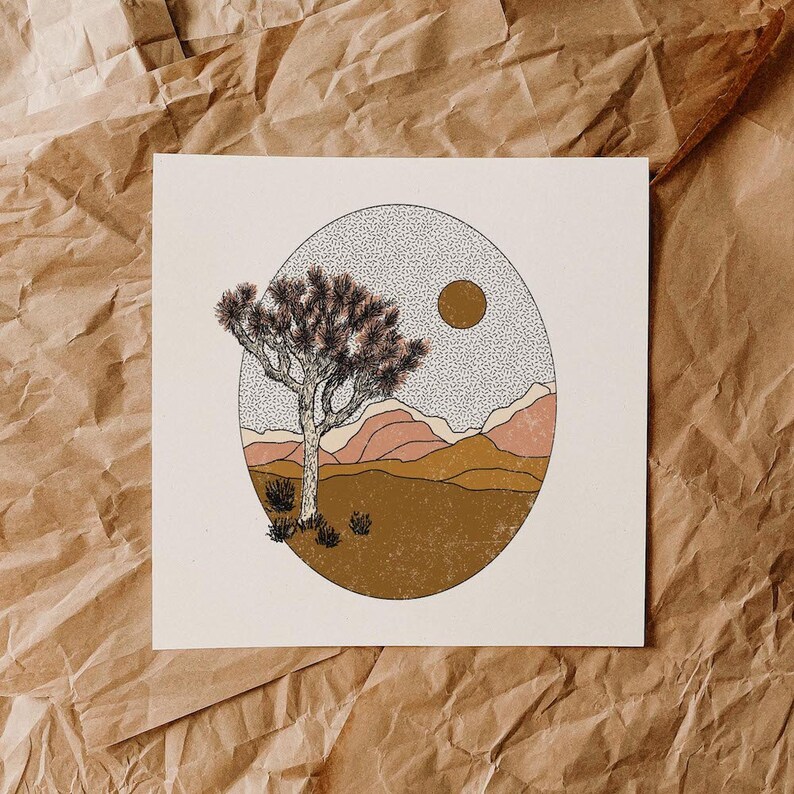 Joshua Tree Art Print Vintage Inspired Art - Etsy