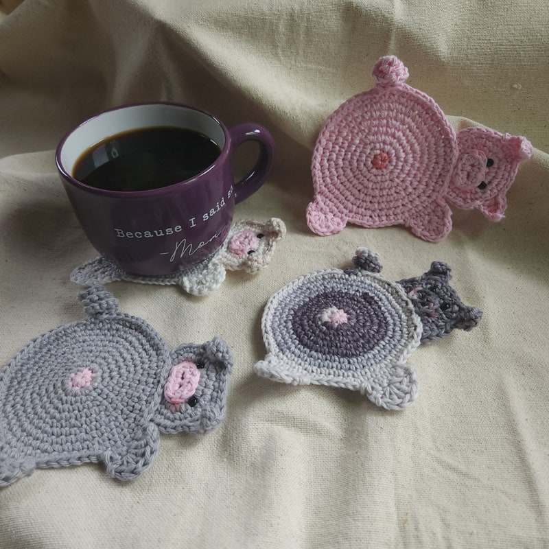 Crochet Pig Coasters - Etsy