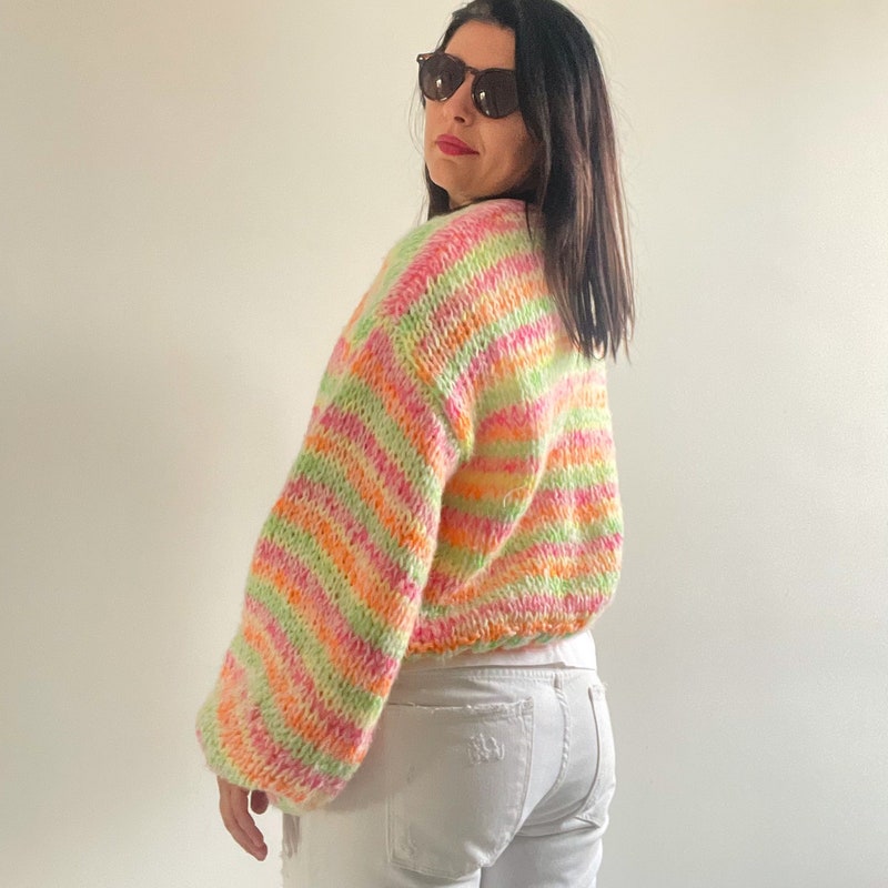 Neon Knit Cardigan - Etsy