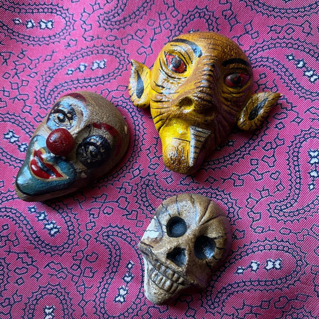 Unusual and Curious Collection of Three Sinister Hand Painted Miniature ...