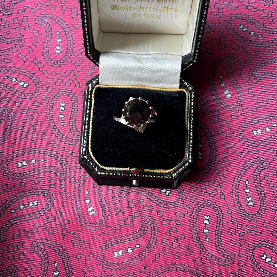Beautiful Vintage 1970s Ortak Silver Ring Set With Smoky Quartz. Size P ...