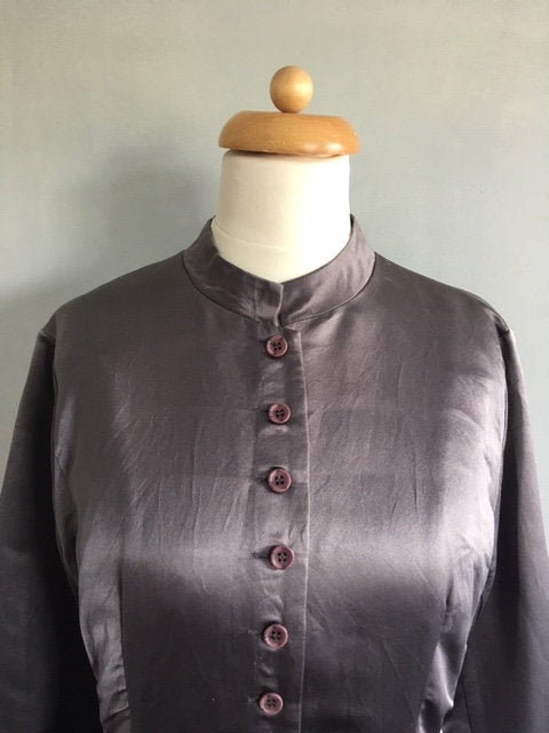 Beautiful Oriental Style Metallic Grey Silk Jacket by Kew. Size S/M. - Etsy