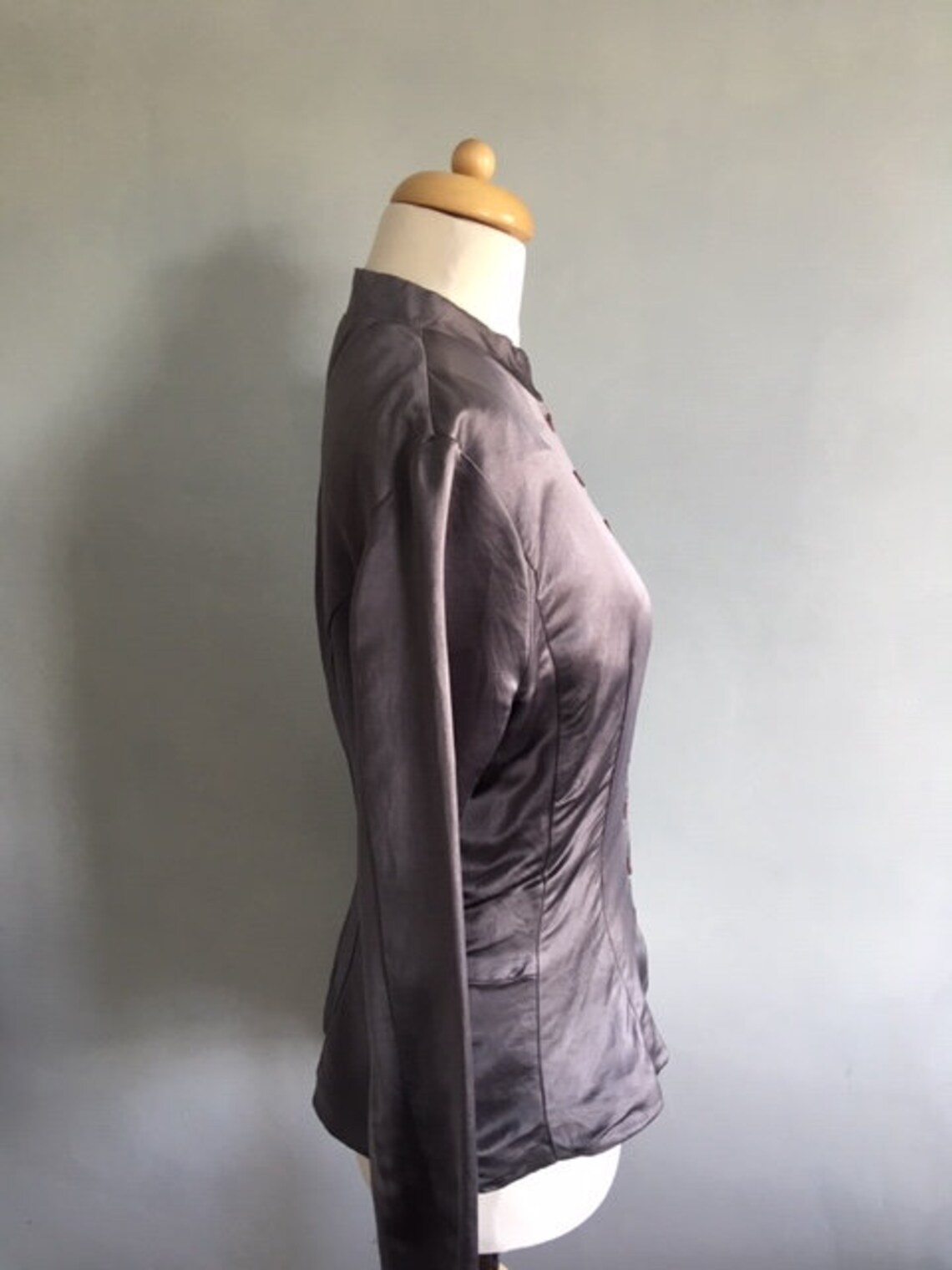 Beautiful Oriental Style Metallic Grey Silk Jacket by Kew. Size S/M. - Etsy