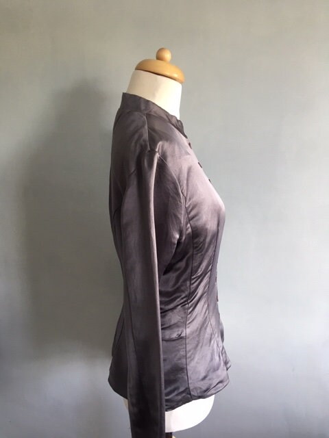 Beautiful Oriental Style Metallic Grey Silk Jacket by Kew. - Etsy