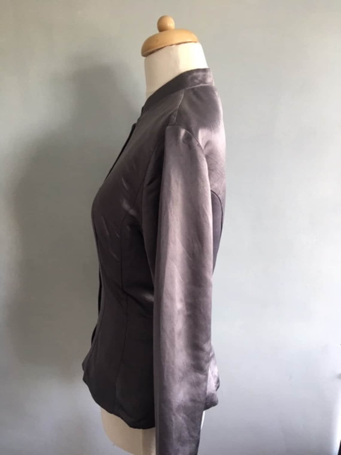 Beautiful Oriental Style Metallic Grey Silk Jacket by Kew. Size S/M. - Etsy