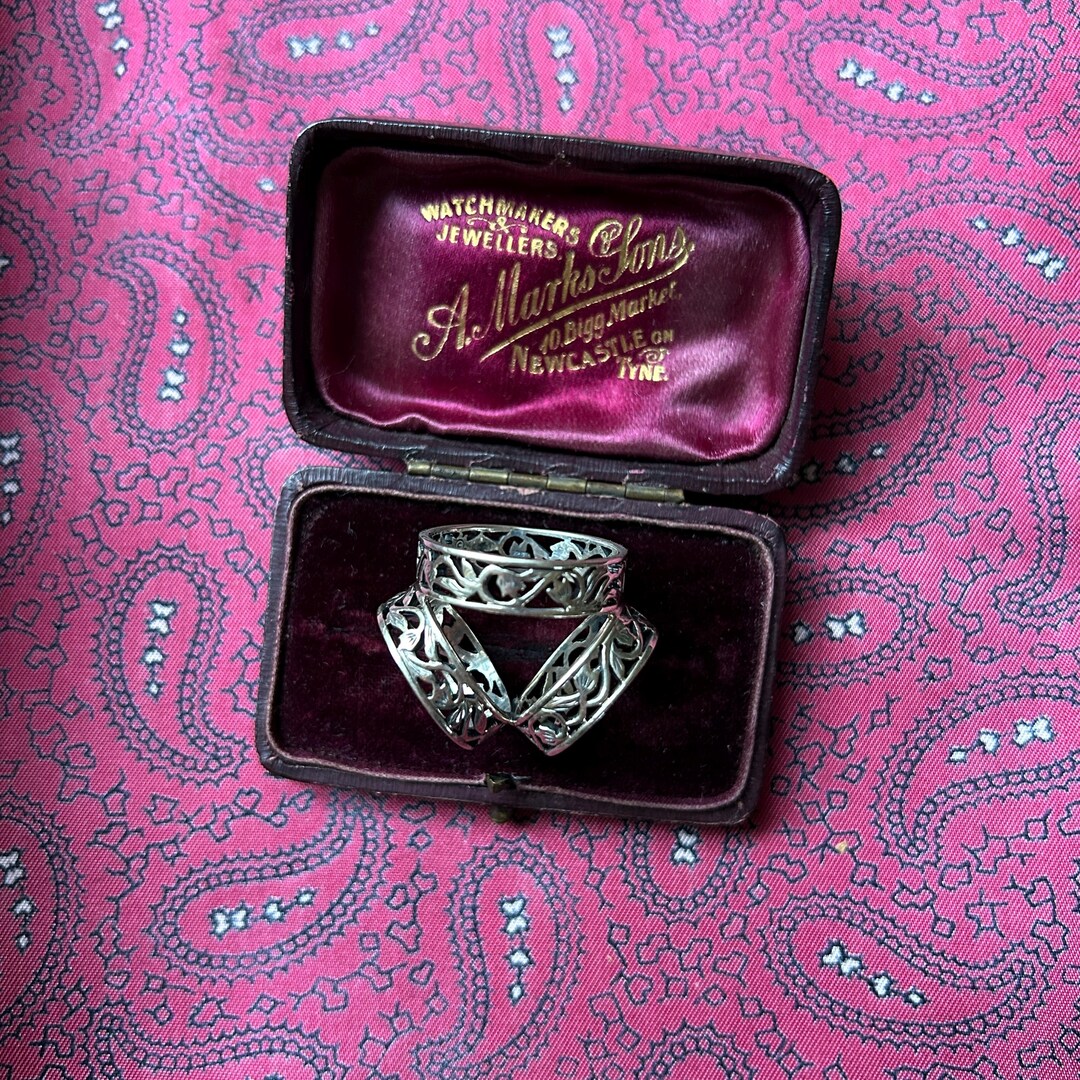Vintage Sterling Silver Scarf Ring in a Beautiful Art Nouveau Design ...