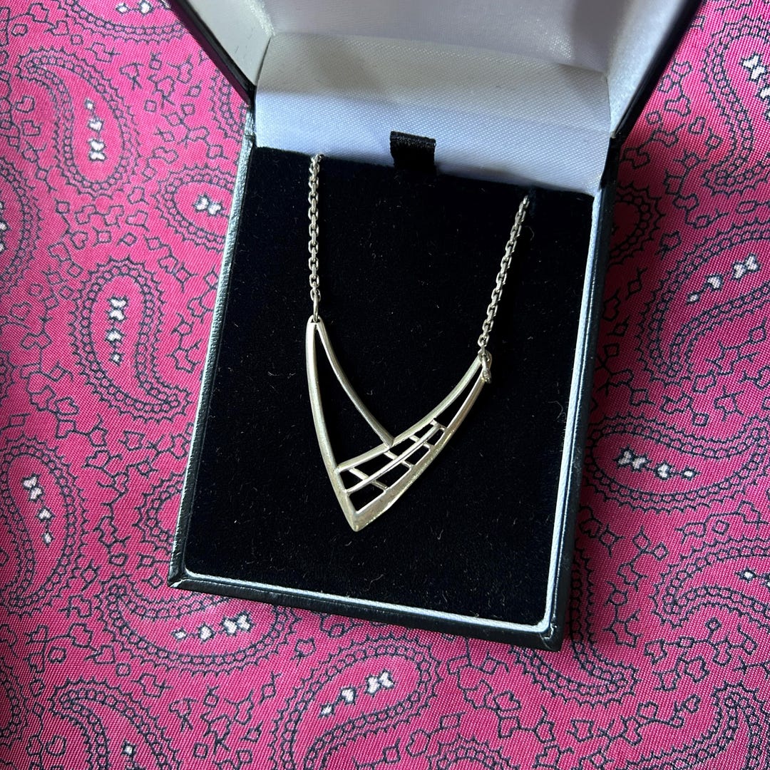 Vintage Sterling Silver Bib Necklace in a Beautiful Design by Carrick ...
