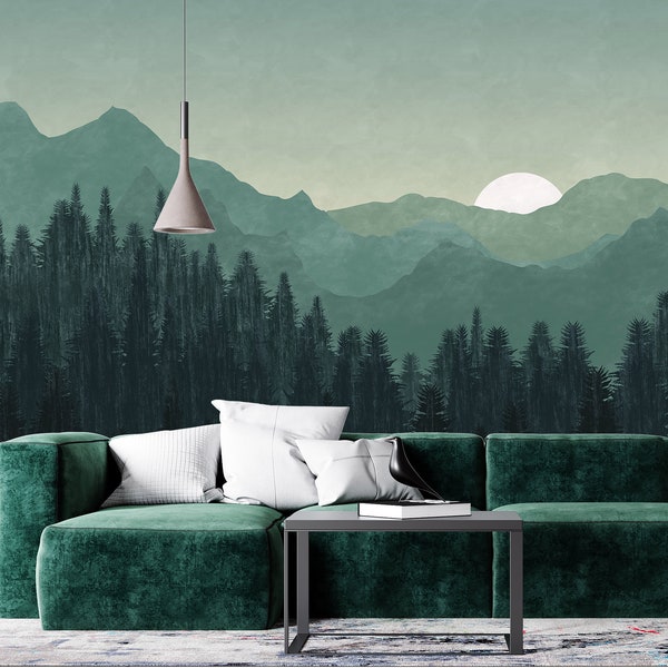 Mountain Mural Wallpaper - Etsy