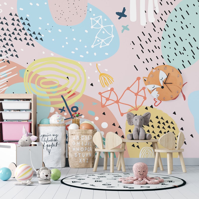 Kids Abstract Wallpaper - Etsy