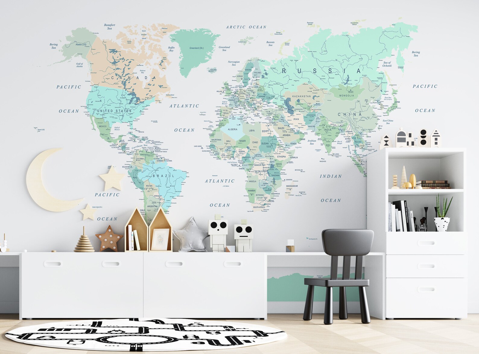 Customized Large World Map Wallpaper World Map World Map | Etsy