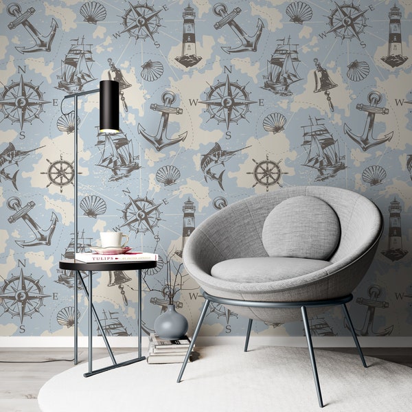 Nautical Wallpaper - Etsy