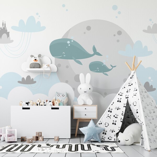 Coloring Wallpaper, Paintable Wall Mural, Drawable Kids Room Peel and ...