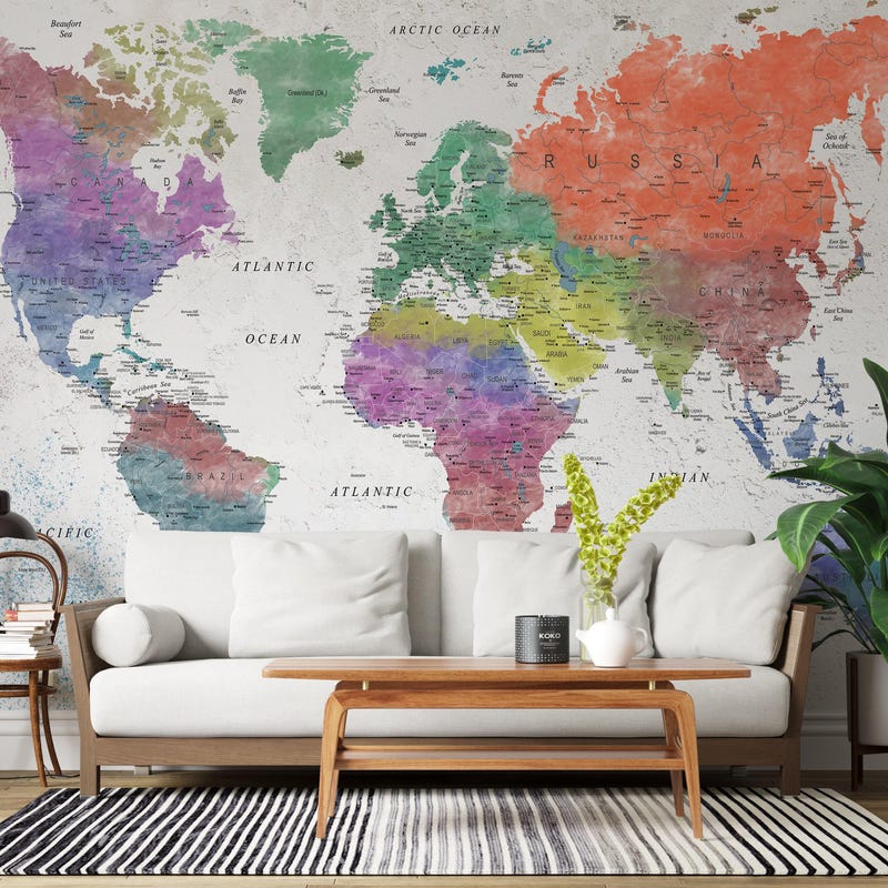World Map Vinyl - Etsy