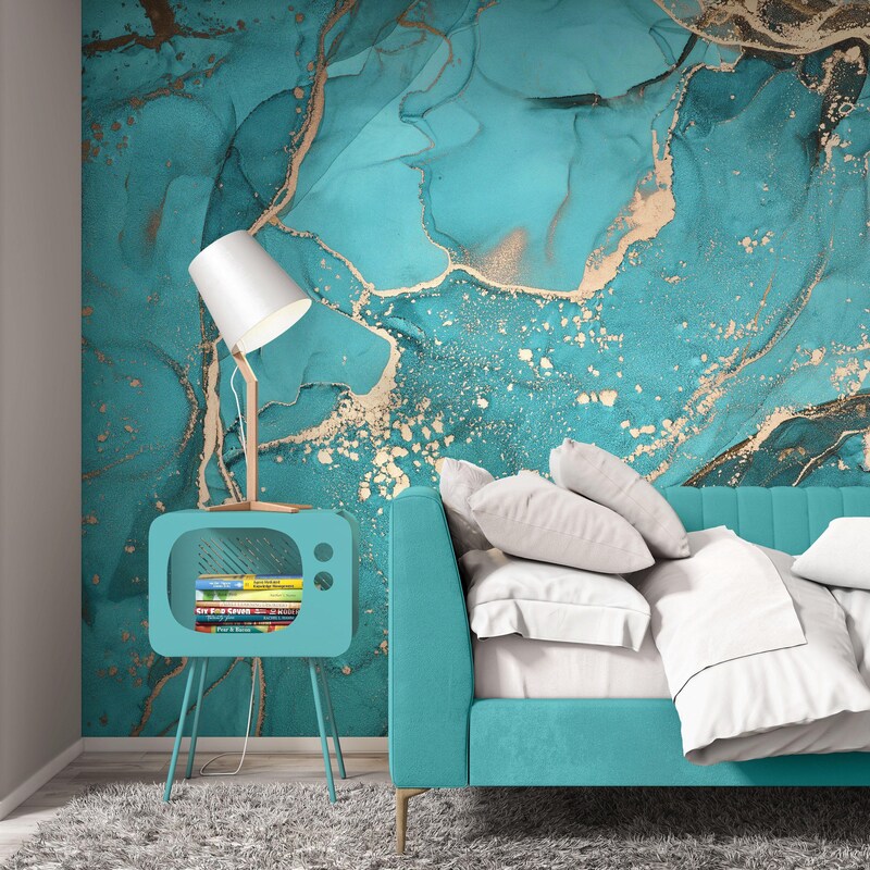 Turquoise Wallpaper - Etsy