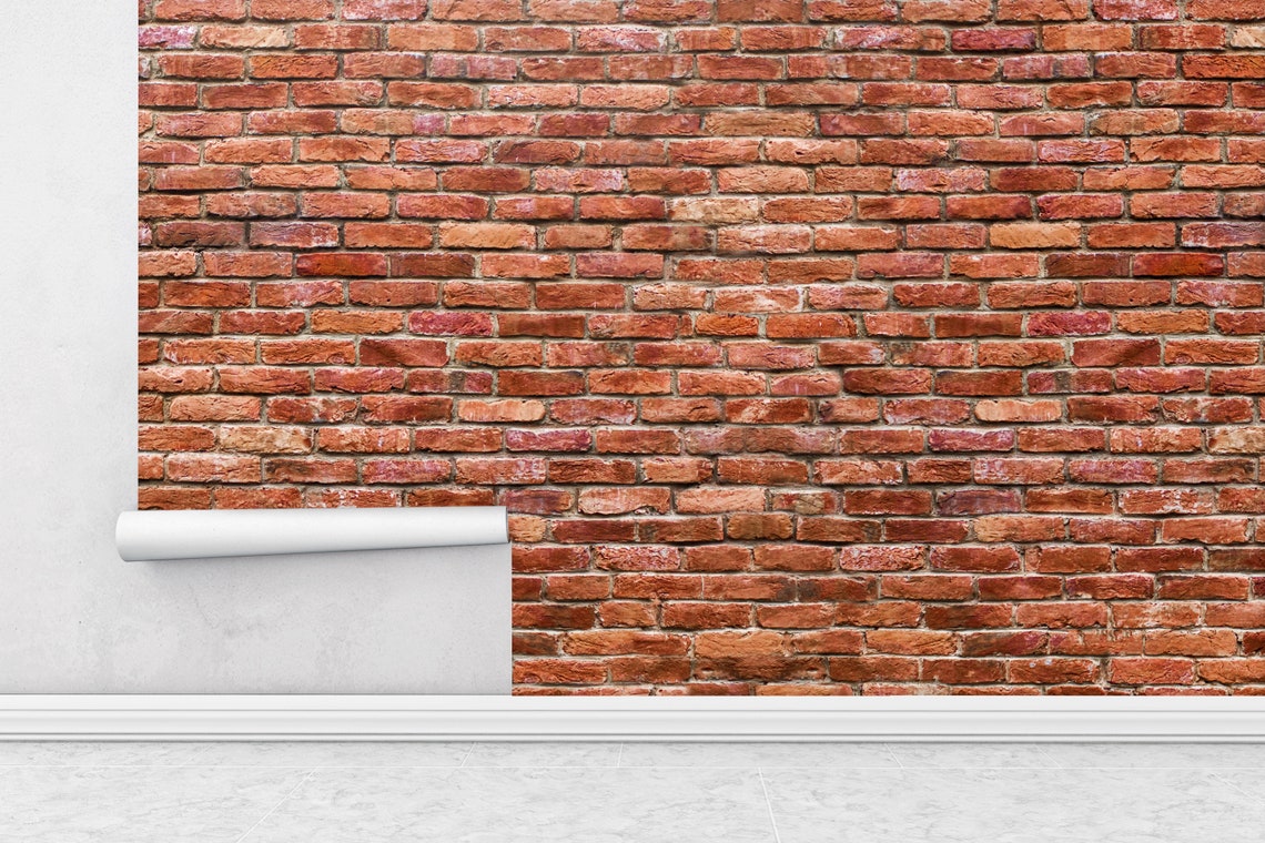 Tapete aus rotem Backstein moderne Tapete minimalistische - Etsy.de