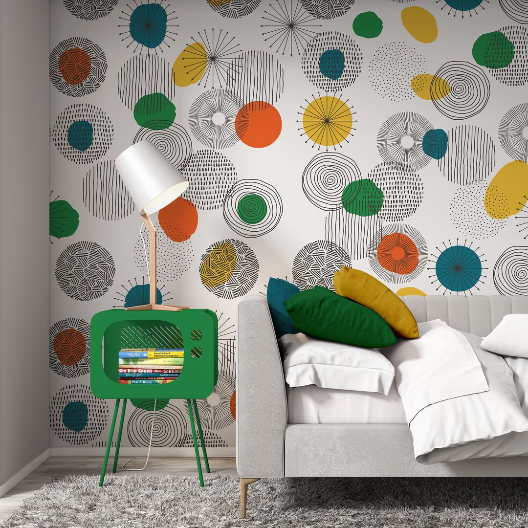 Abstract Wallpaper, Art Wallpaper, Circles Colorful Wallpaper, Peel and ...