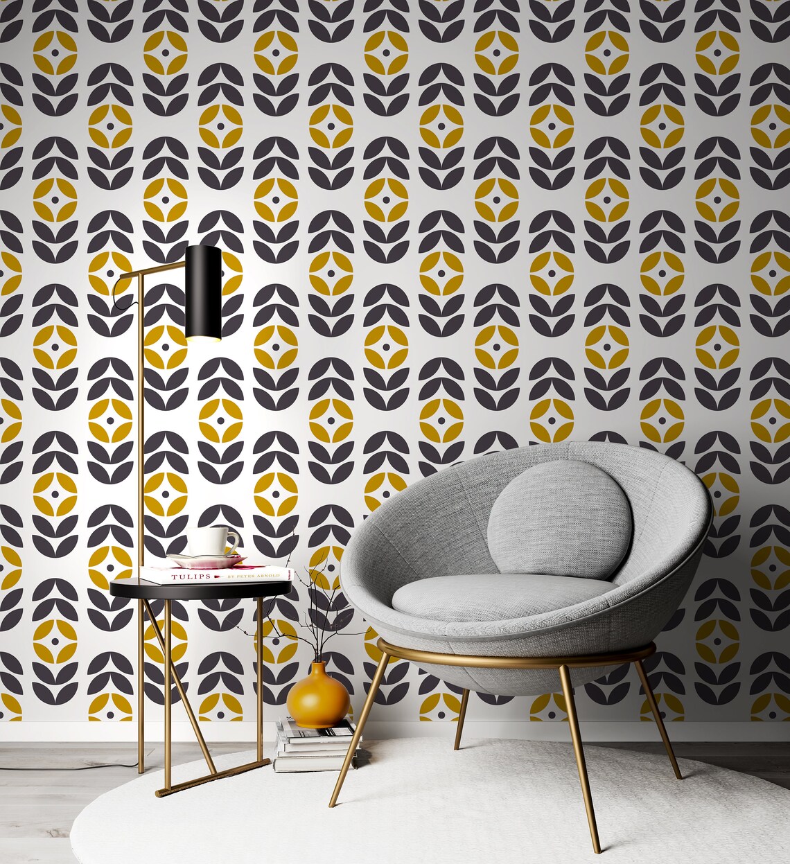 Scandinavian Wallpaper Geometric Abstract Wallpaper Modern | Etsy
