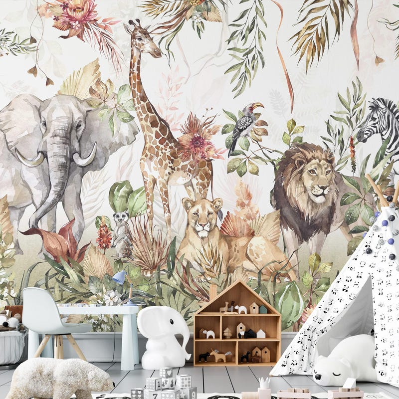 Wildlife Mural Baby Room - Etsy UK