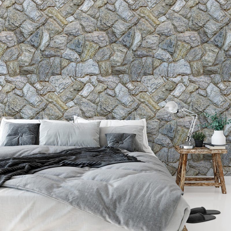 Country Stone Wallpaper - Etsy UK