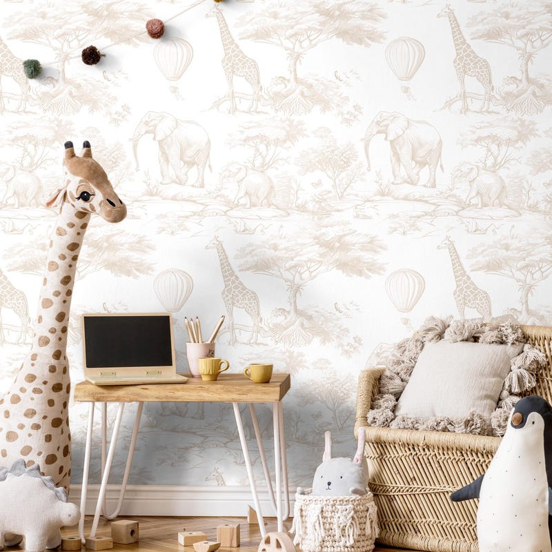 Wallpaper Animal Neutral - Etsy