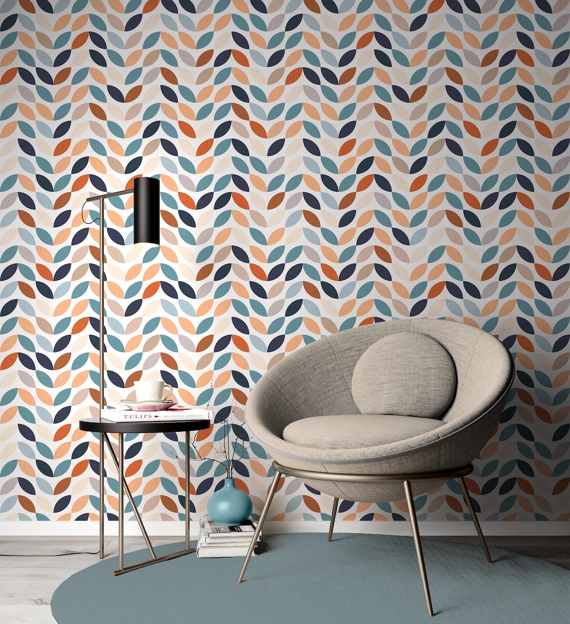 Scandinavian Style Wallpaper Modern Minimal Wall Covering - Etsy