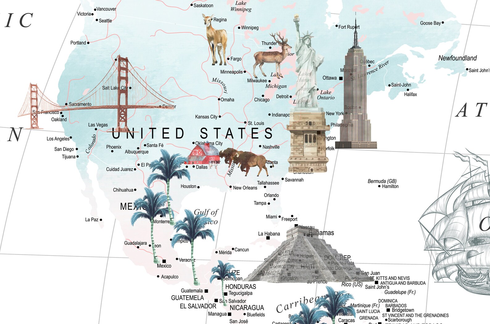 Educational Detailed World Map Wallpaper for Kids Customized - Etsy Canada