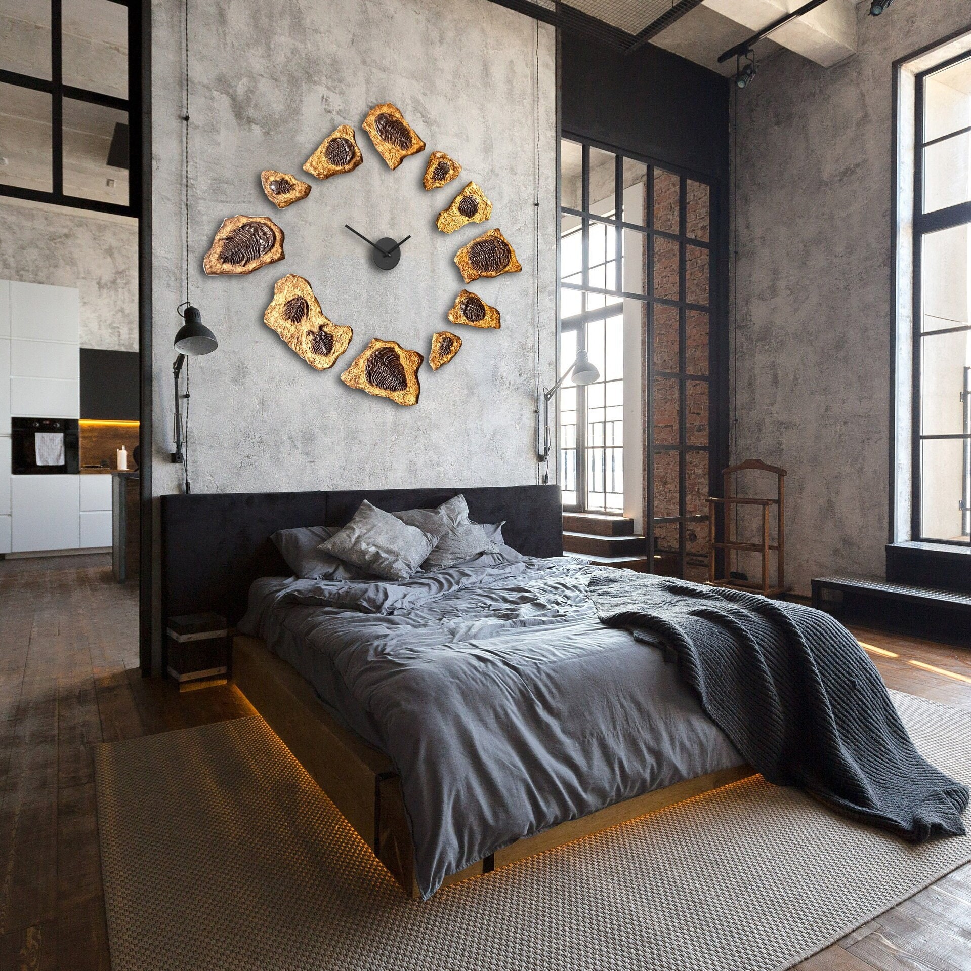 Giant Wall Clock Replica Trilobite Fossils Huge Wall Dial Creative Art ...