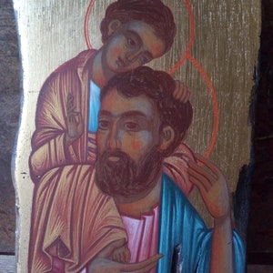 Saint Joseph Icon, Orthodox Icon, Holy Family, 24k Gold, Oak Old Wood ...