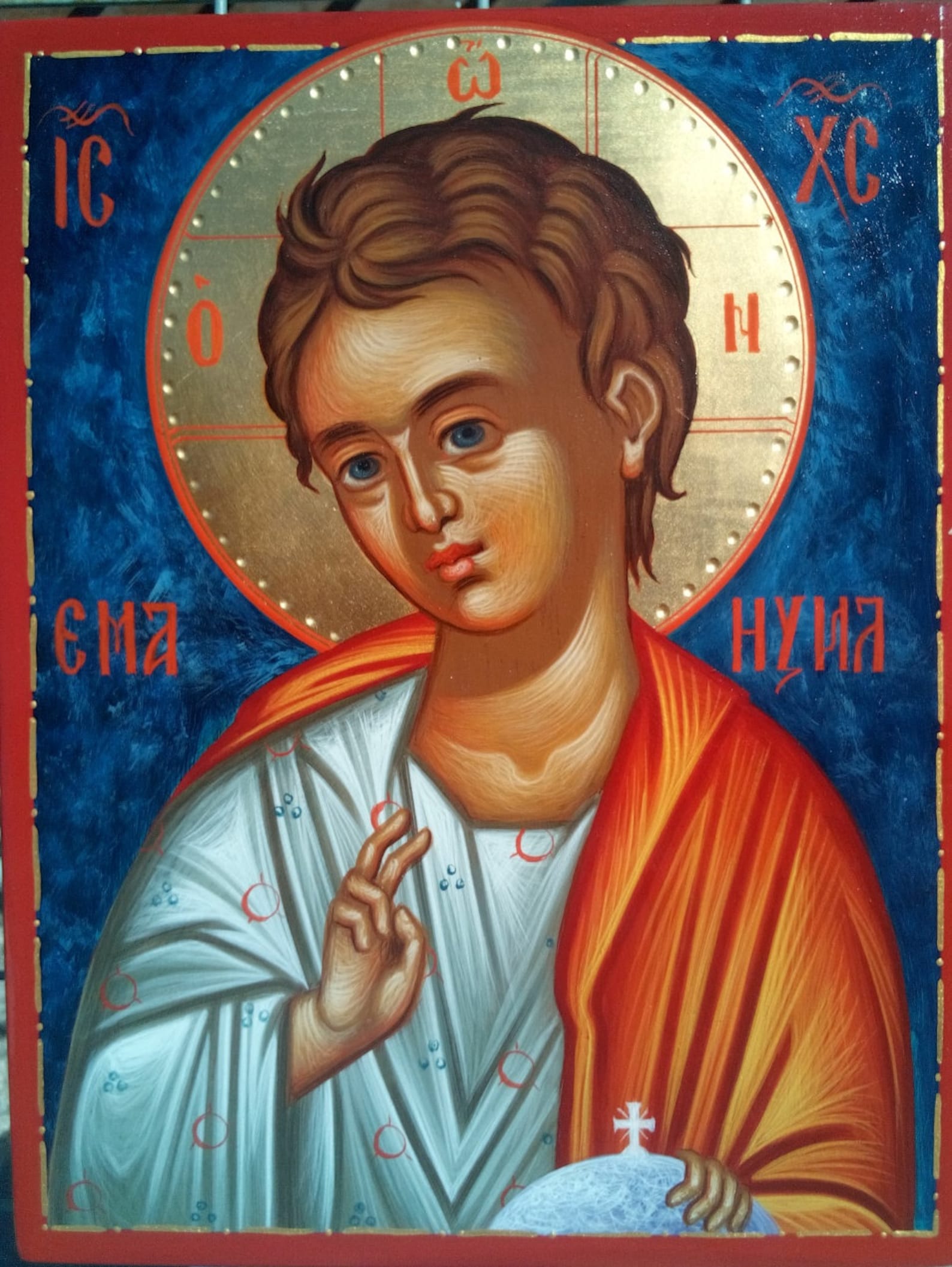 Emanuel,jesus Christ, Gospod, Orthodox Icon, 24k Gold, - Etsy