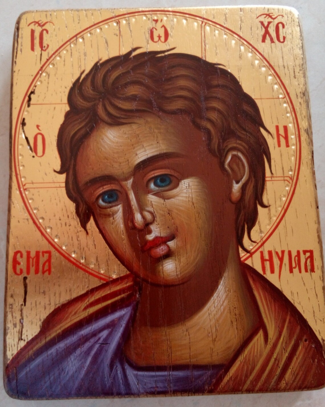 Emanuel,jesus Christ, Gospod, Orthodox Icon, 24k Gold, - Etsy