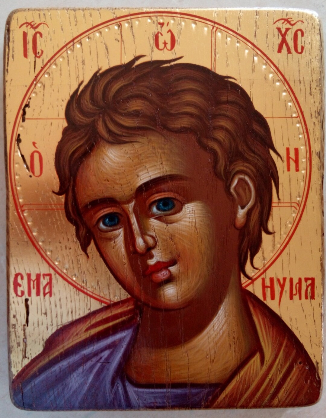 Emanuel,jesus Christ, Gospod, Orthodox Icon, 24k Gold, - Etsy