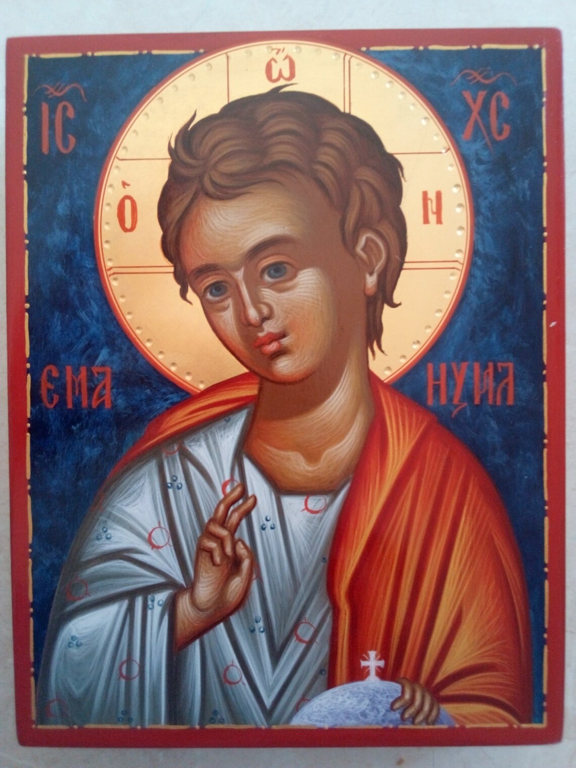 Emanuel,jesus Christ, Gospod, Orthodox Icon, 24k Gold, - Etsy