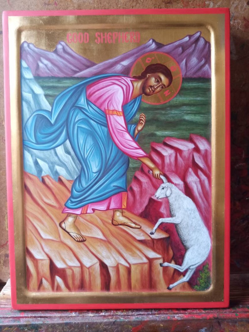 Good Shepherd Icon 30/40 Cm 11.8/14.7 Inches Linden Wood 24 - Etsy