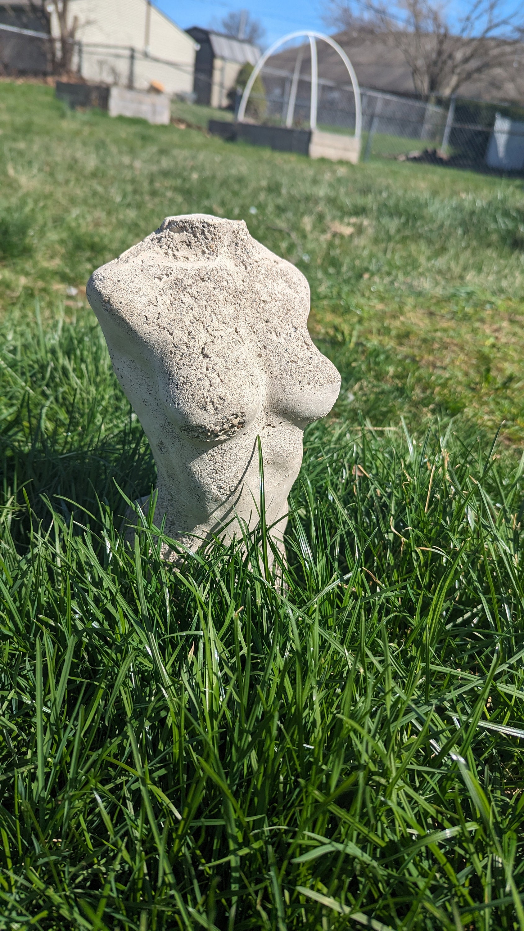 Very Curvy Rock / Nude Concrete Torso Garden Statue - Etsy