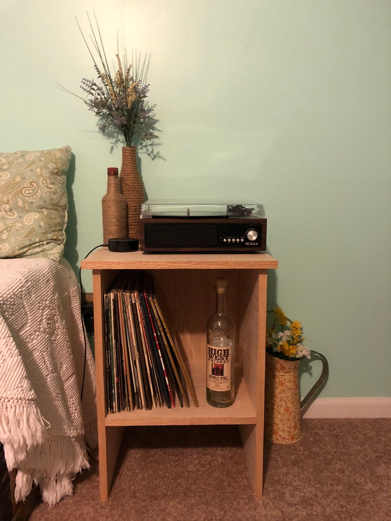 Simple Oak Bedside/record-player Table | Etsy