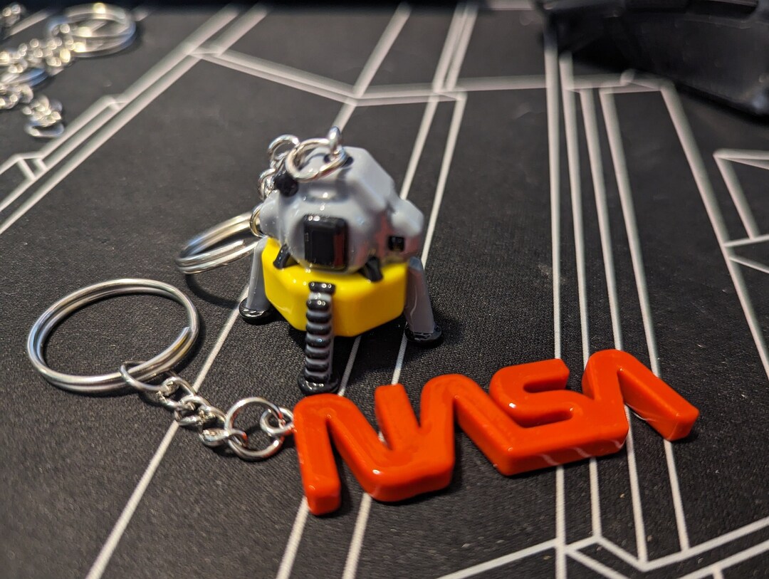 NASA Keychain Pack Apollo Lunar Lander and NASA Worm Logo - Etsy