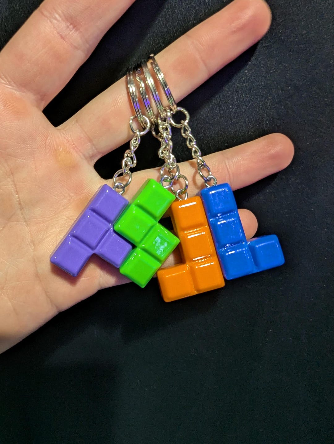 Cute Colorful Tetris Keychains - Etsy