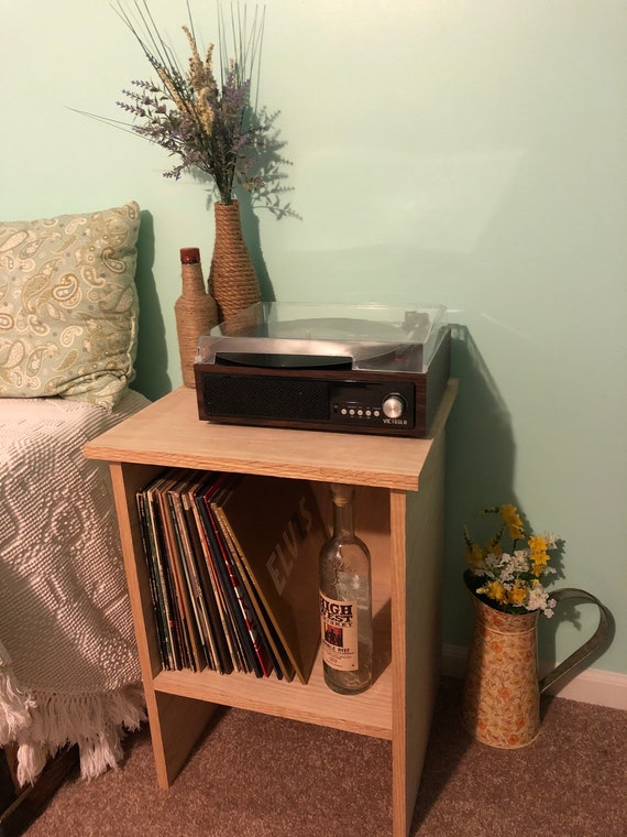 Simple Oak Bedside/record-player Table | Etsy