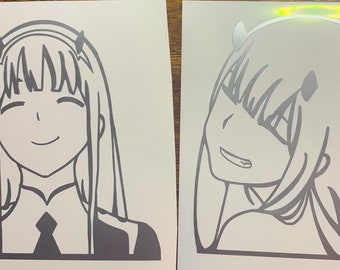 Zero Two Car Sticker | Etsy